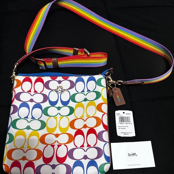 Coach | Bags | Nwt Jes Coach Crossbody With Rainbow Signature Canvas ...